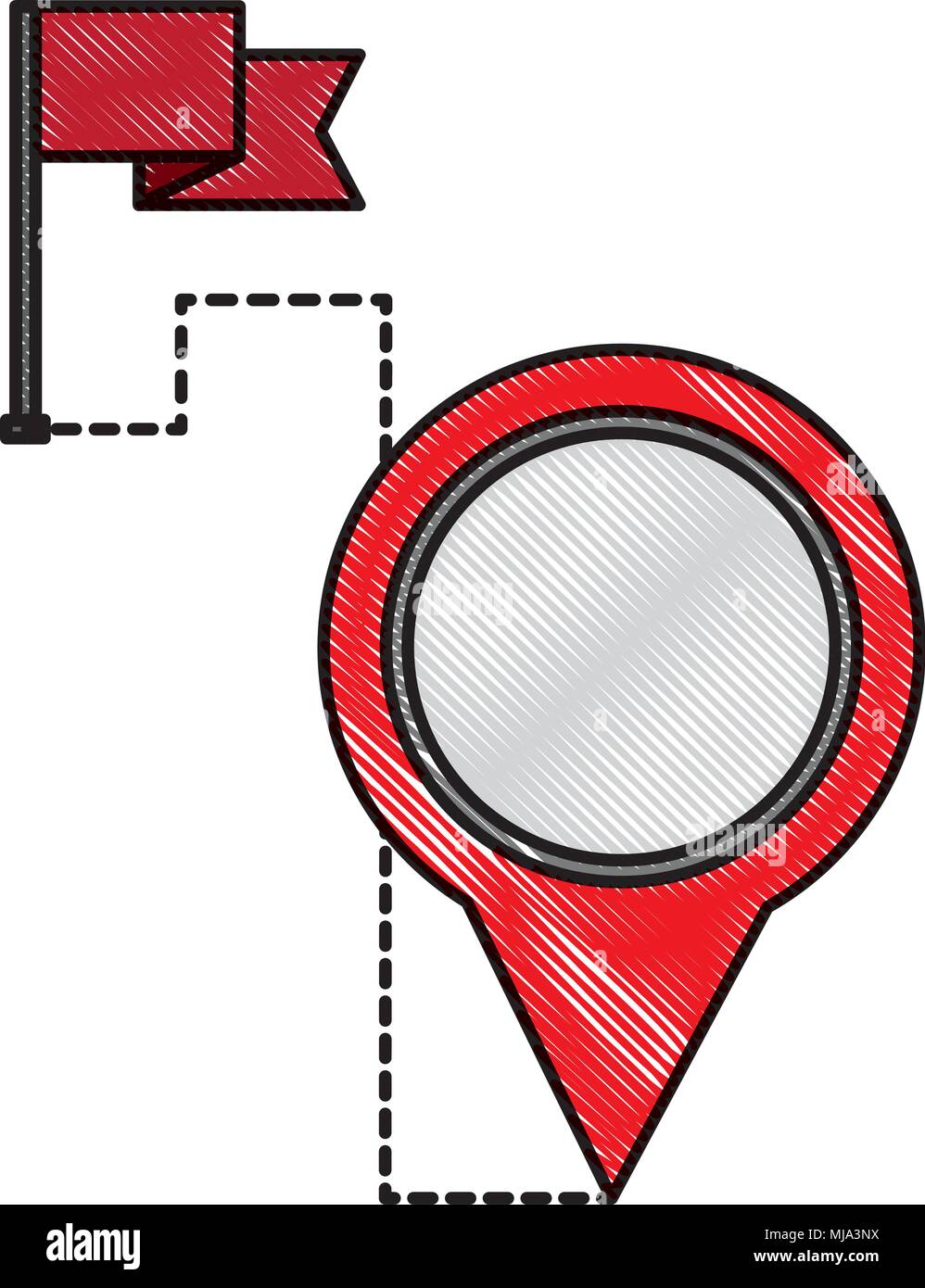 gps navigation flag and pin map route vector illustration Stock Vector ...