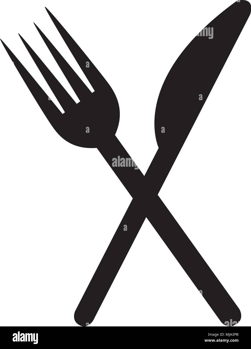 restaurant fork and knife symbol pictogram design vector illustration ...