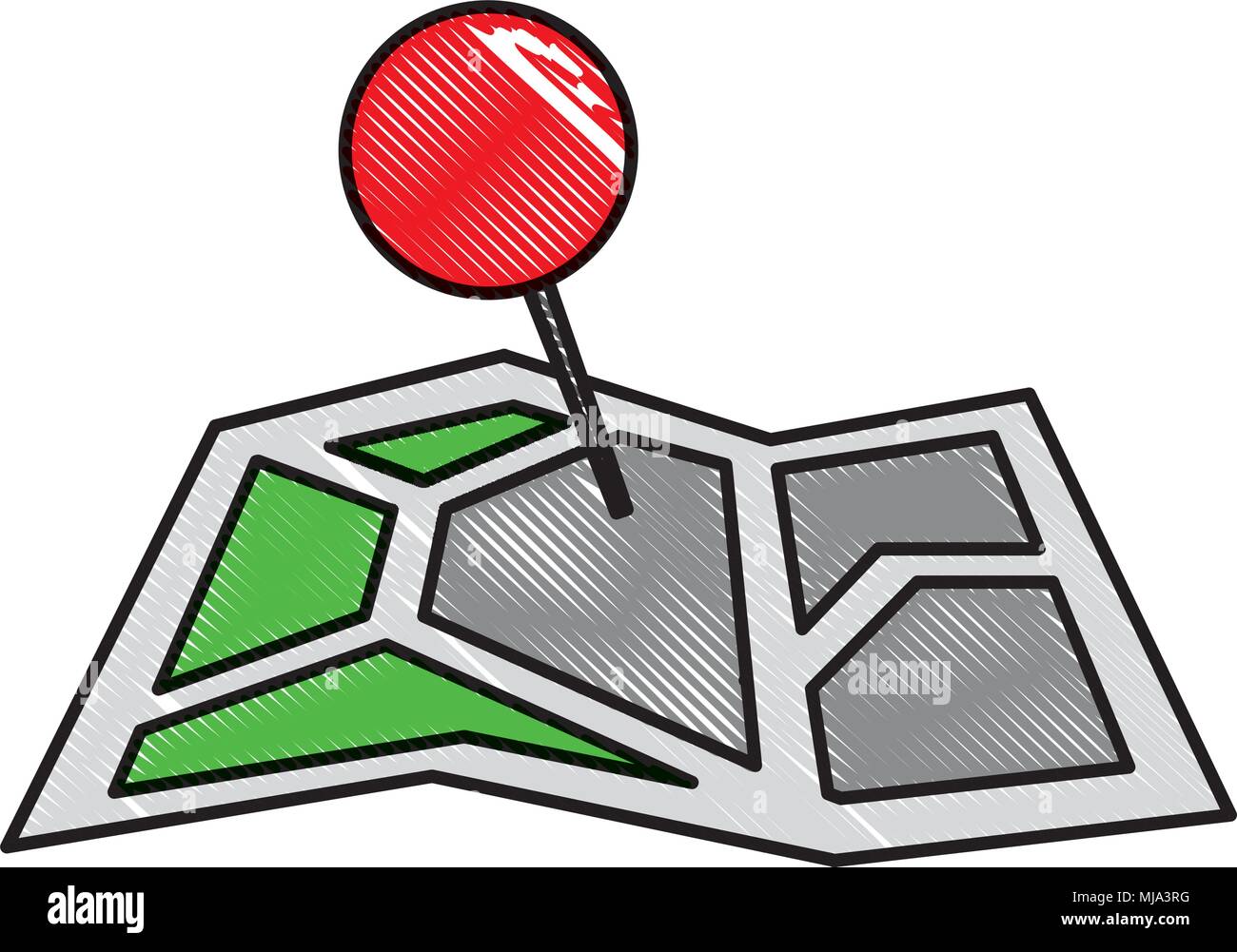 gps navigation map pin destination app concept vector illustration ...