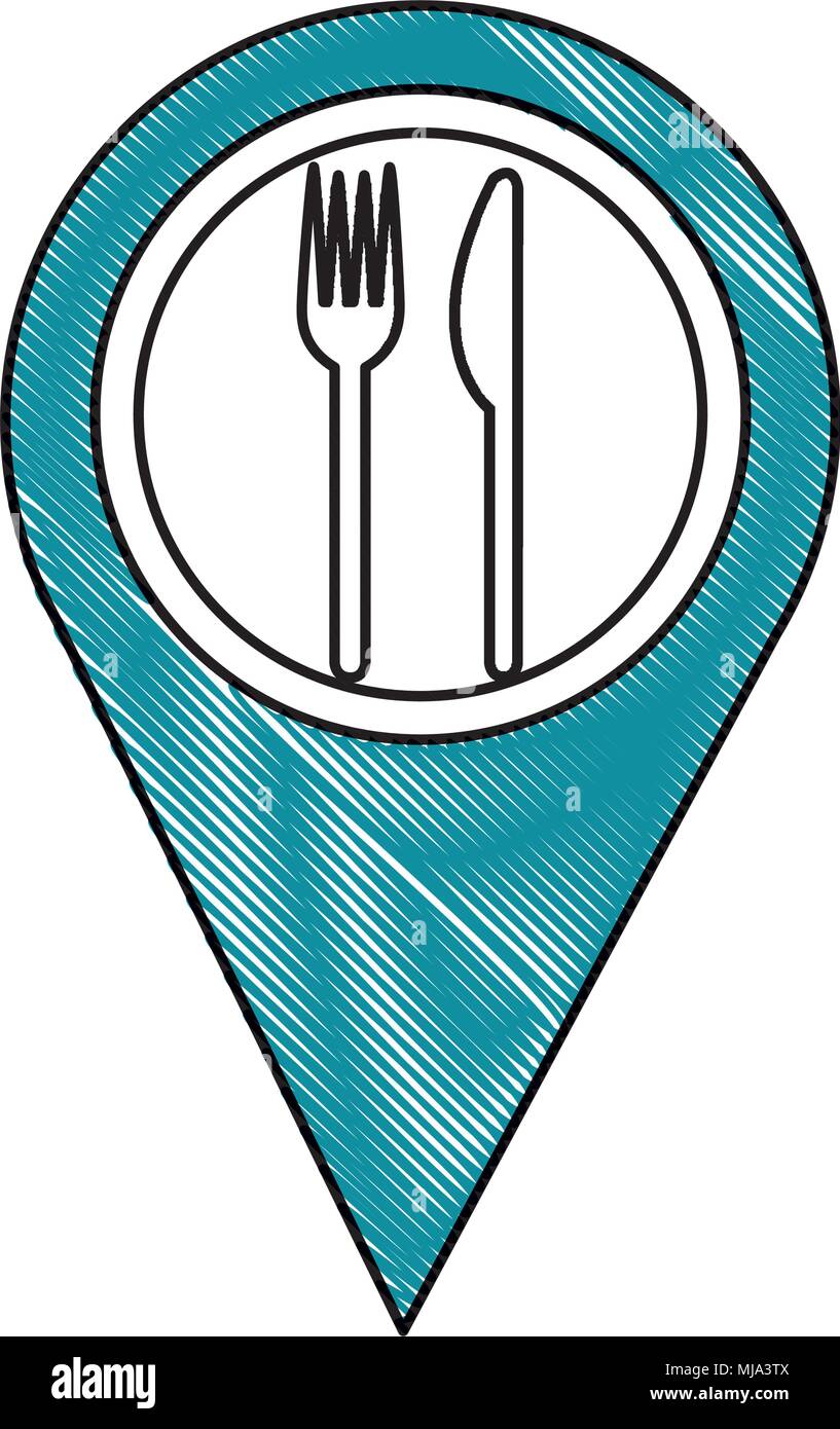 gps navigation pointer map restaurant symbol vector illustration Stock ...