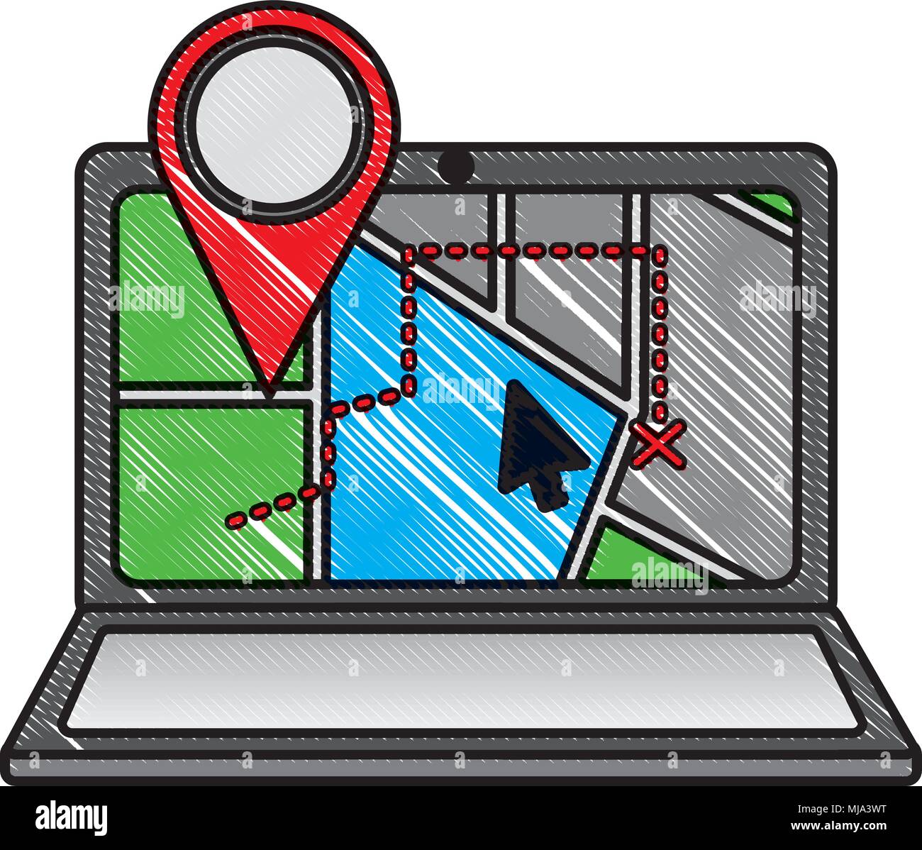 Scrolling laptop touchpad Stock Vector Images - Alamy