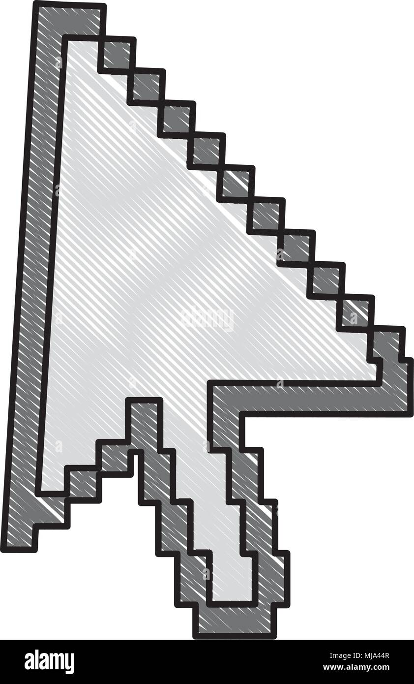pixel cursor arrow internet icon vector illustration Stock Vector Image ...