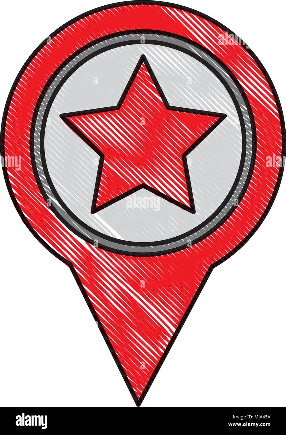 gps navigation pointer map with star vector illustration Stock Vector ...
