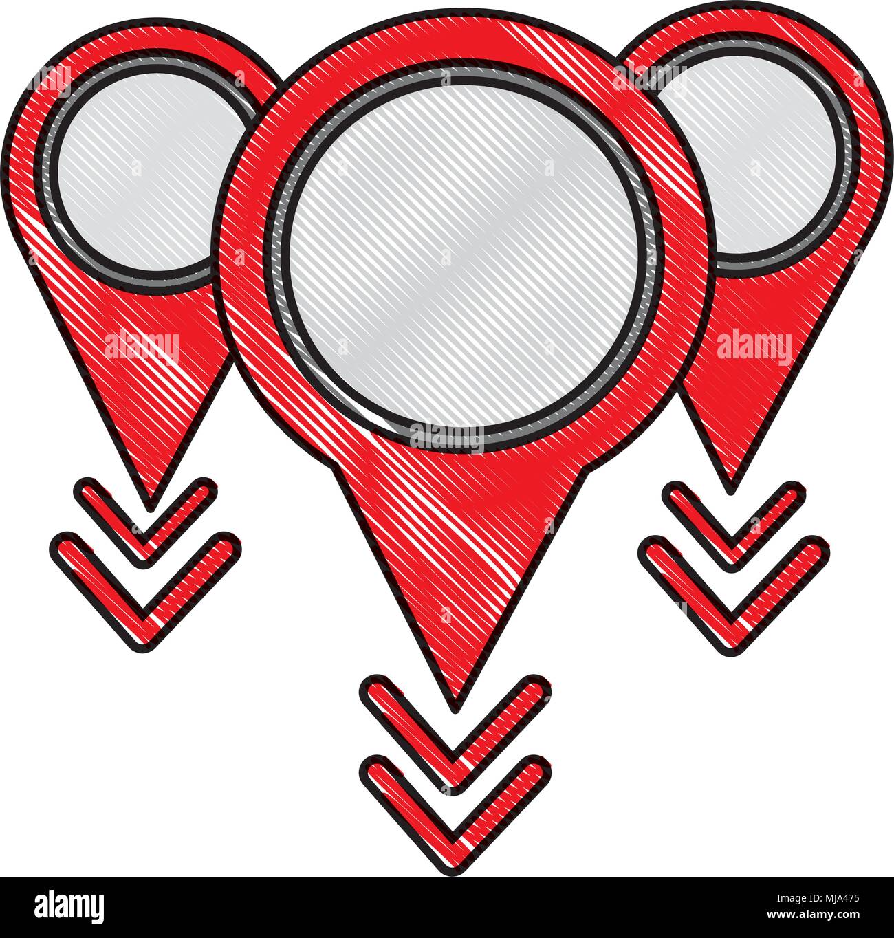 gps navigation pointer map markers image vector illustration Stock ...