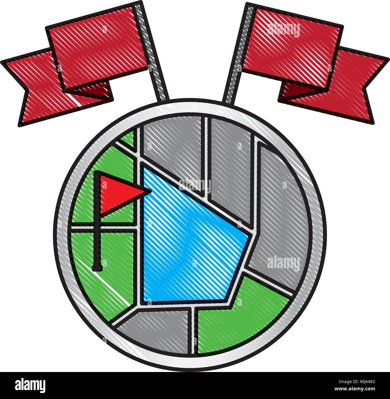 gps navigation map round button with flags vector illustration Stock ...
