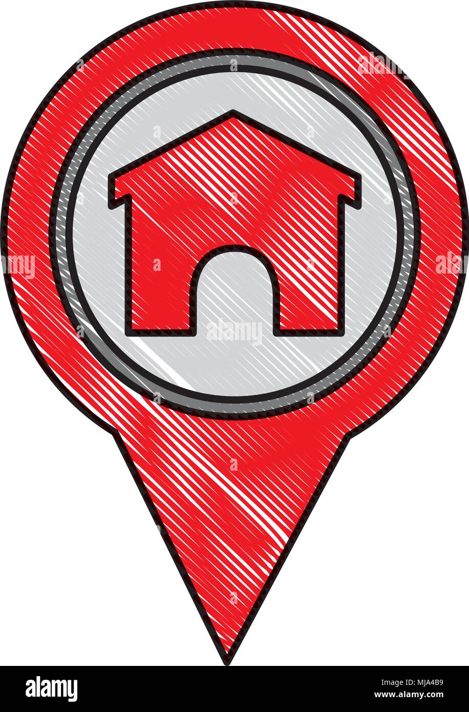 gps navigation pointer map house symbol vector illustration Stock ...