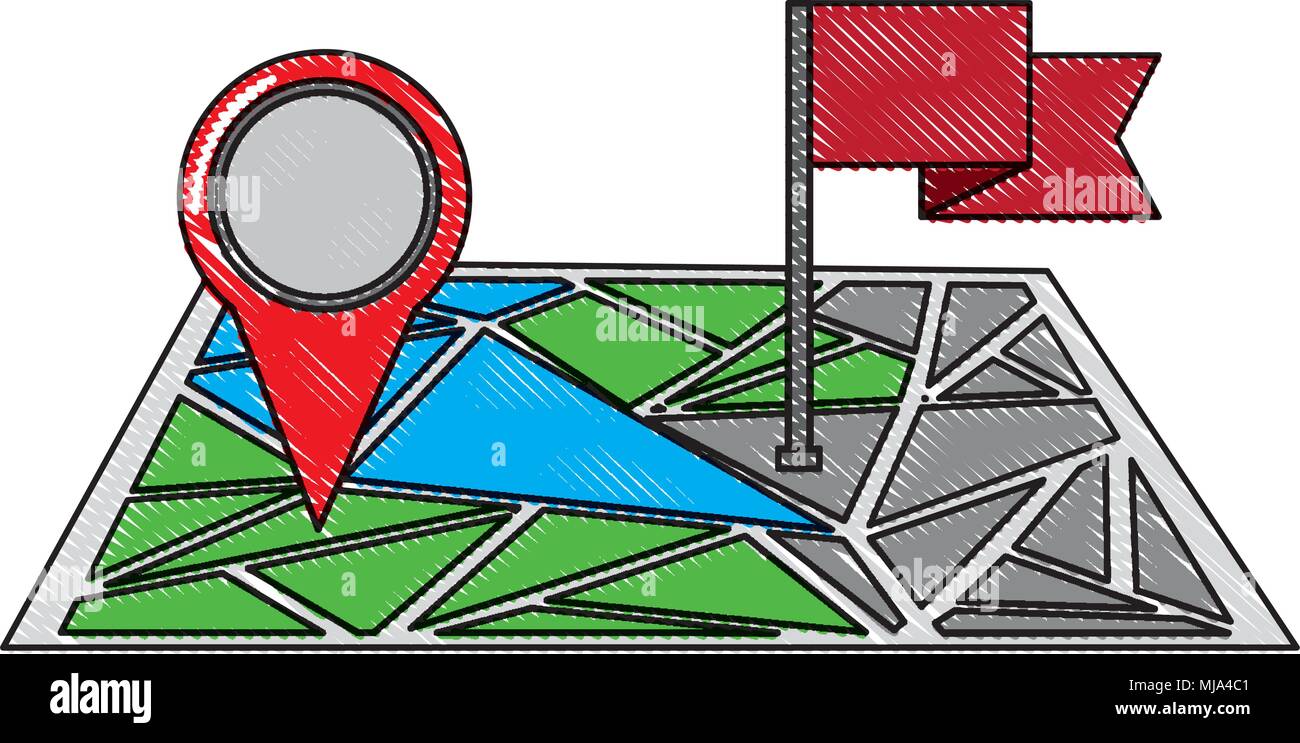 gps navigation flag pin map destination vector illustration Stock ...
