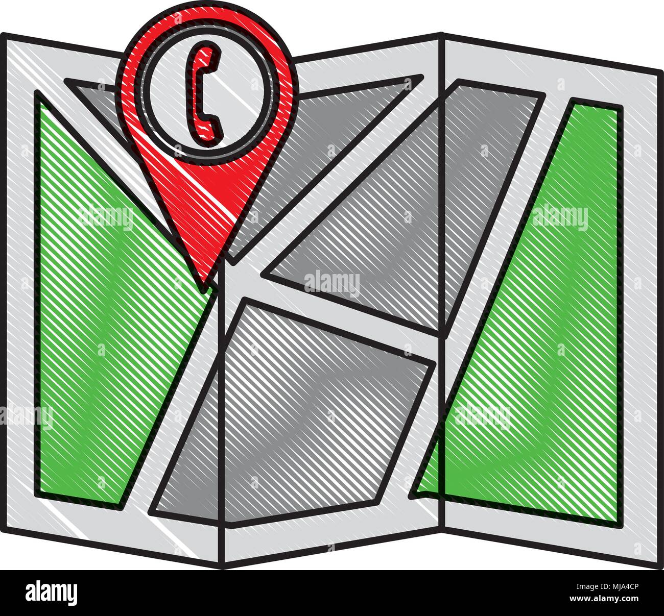 gps navigation folded map pointer with star vector illustration Stock Vector Image & Art - Alamy