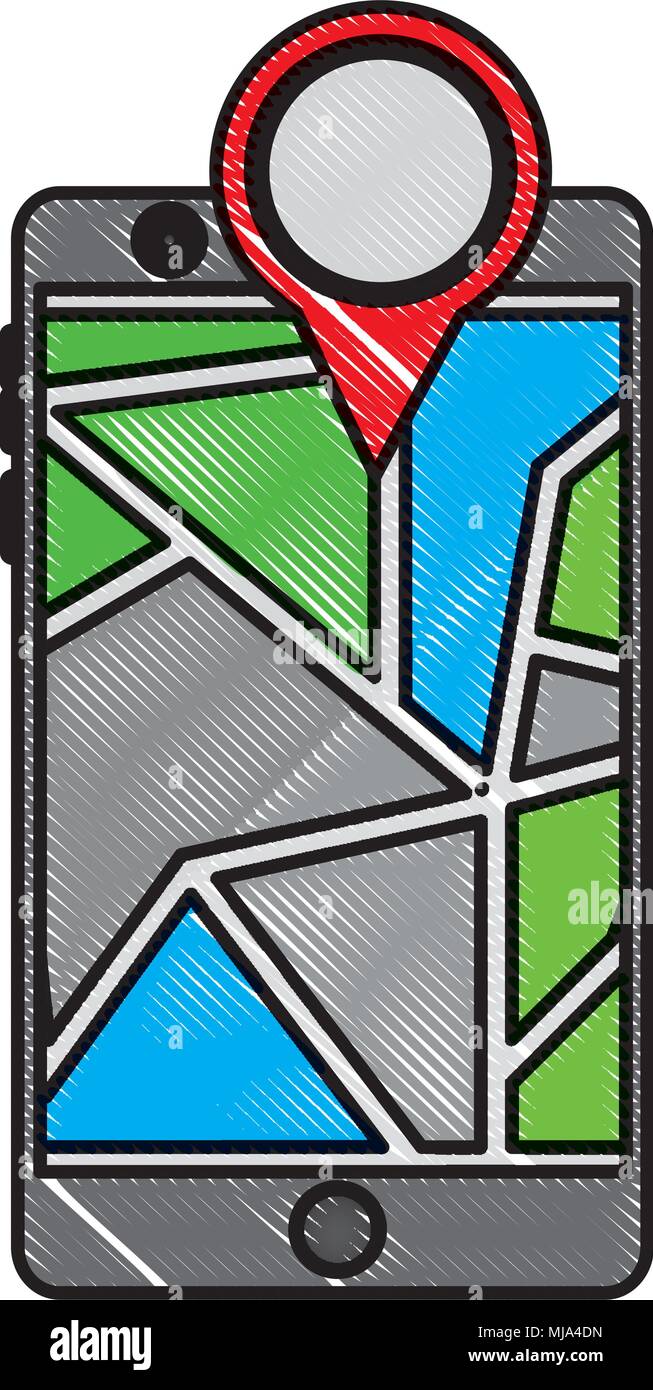gps navigation smartphone location pin map vector illustration Stock ...