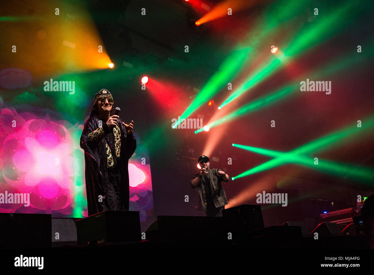 Norway, Bergen - April 30, 2018. The Swedish Eurodance act Dr. Bombay ...