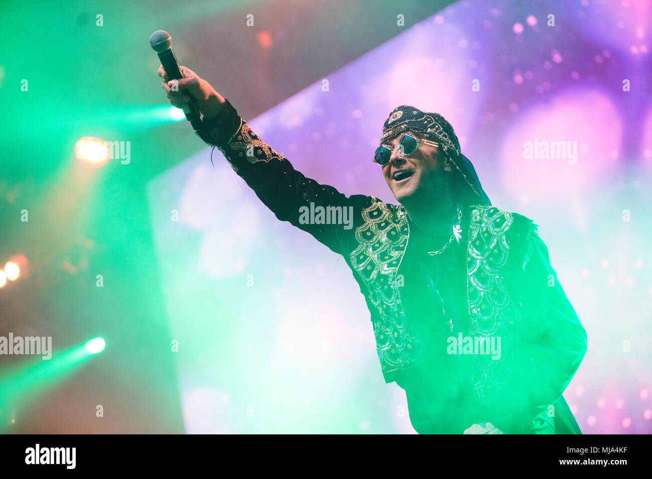 Norway, Bergen - April 30, 2018. The Swedish Eurodance act Dr. Bombay ...