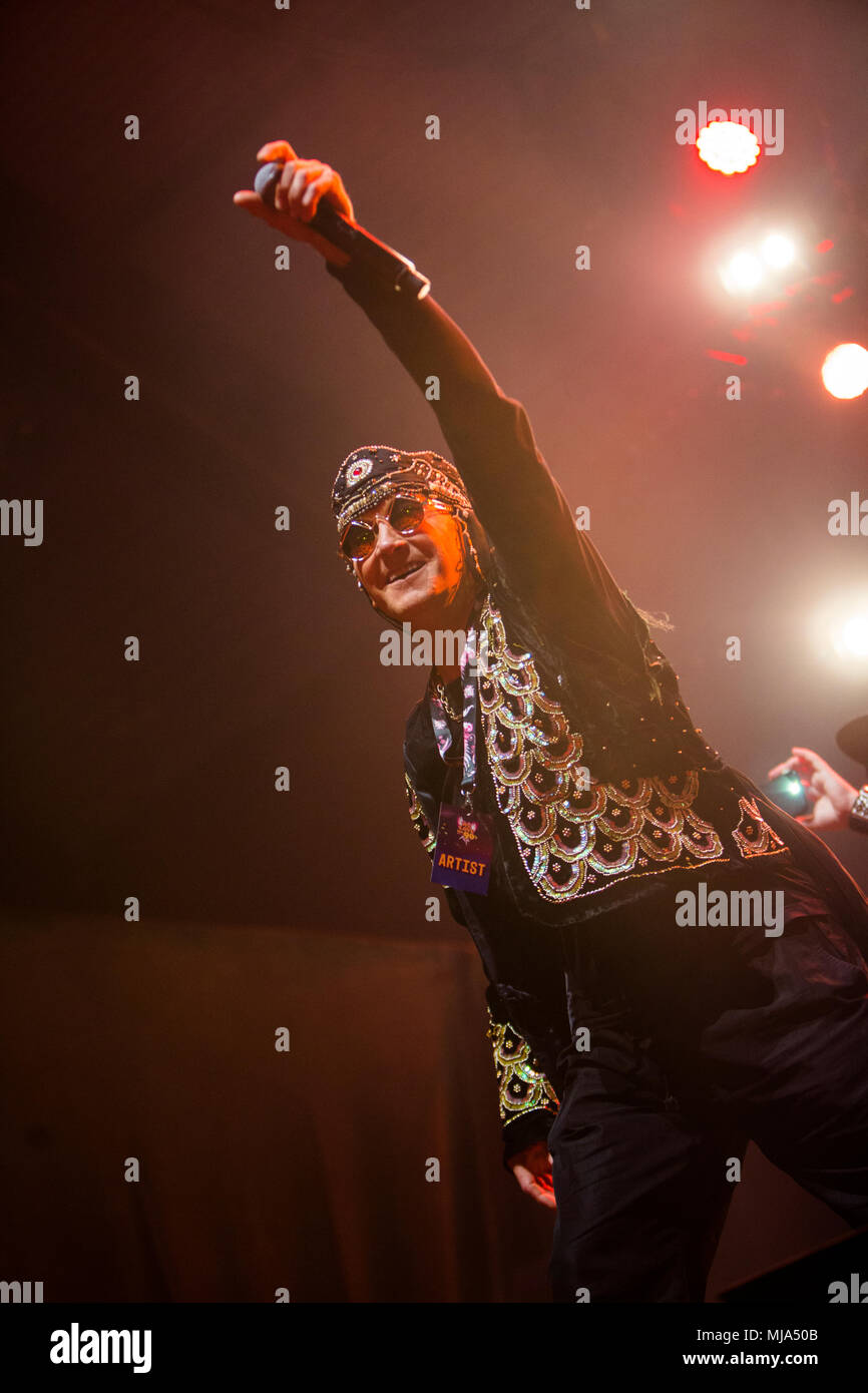 Norway, Bergen - April 30, 2018. The Swedish Eurodance act Dr. Bombay ...
