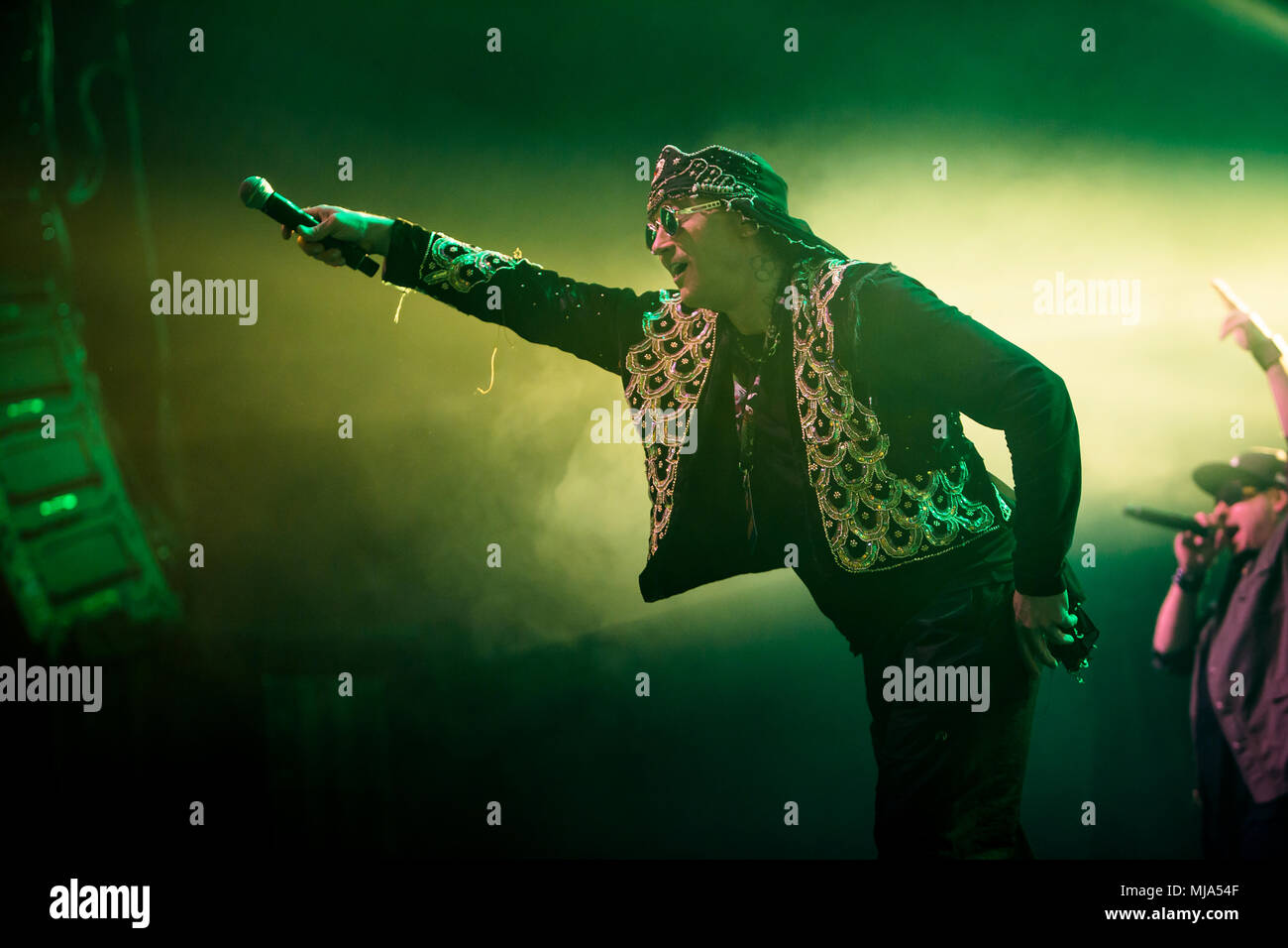 Norway, Bergen - April 30, 2018. The Swedish Eurodance act Dr. Bombay ...