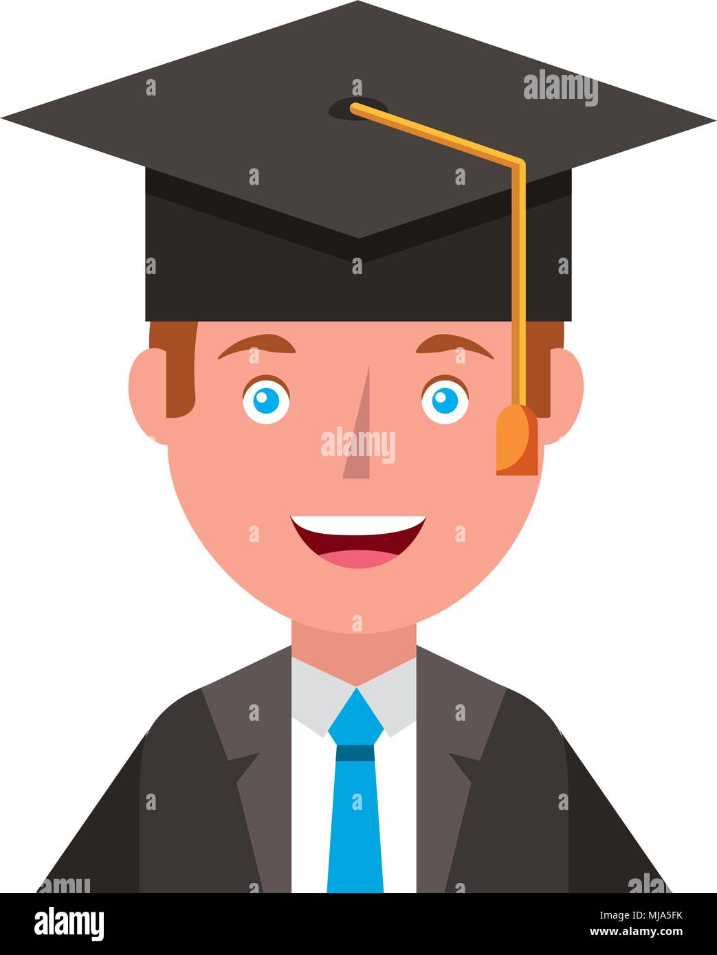 elegant businessman with graduation hat avatar character vector ...