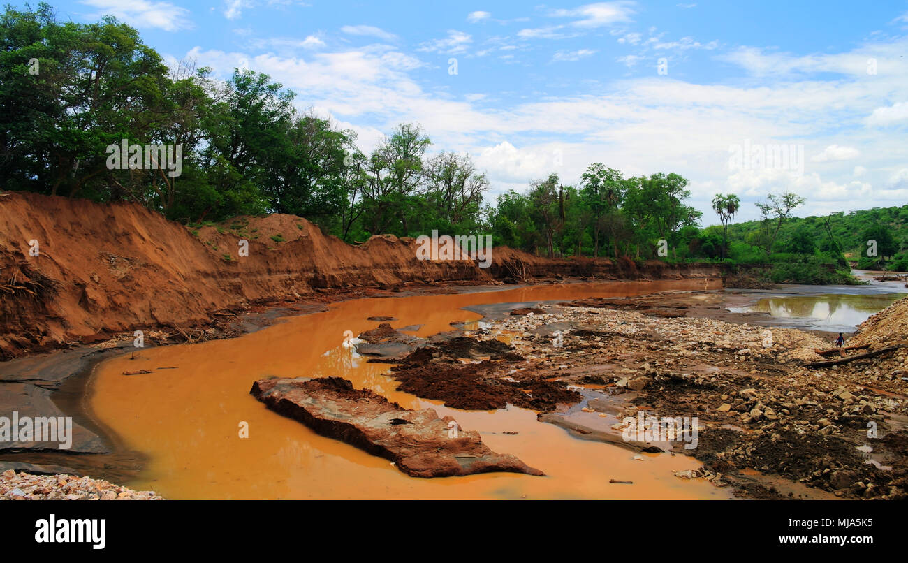 Landscape of red stream Weito river, Ethiopia Stock Photo - Alamy