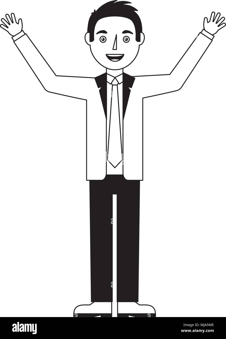 young man standing character image vector illustration Stock Vector ...