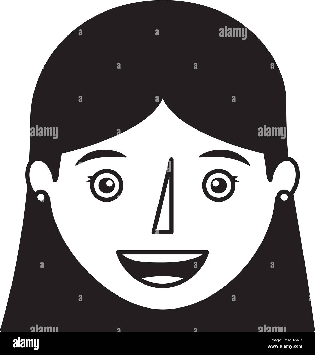 Portrait Woman Female Character Image Vector Illustration Stock Vector