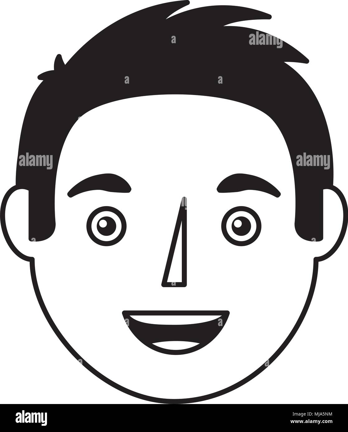 young man face character image vector illustration Stock Vector Image ...