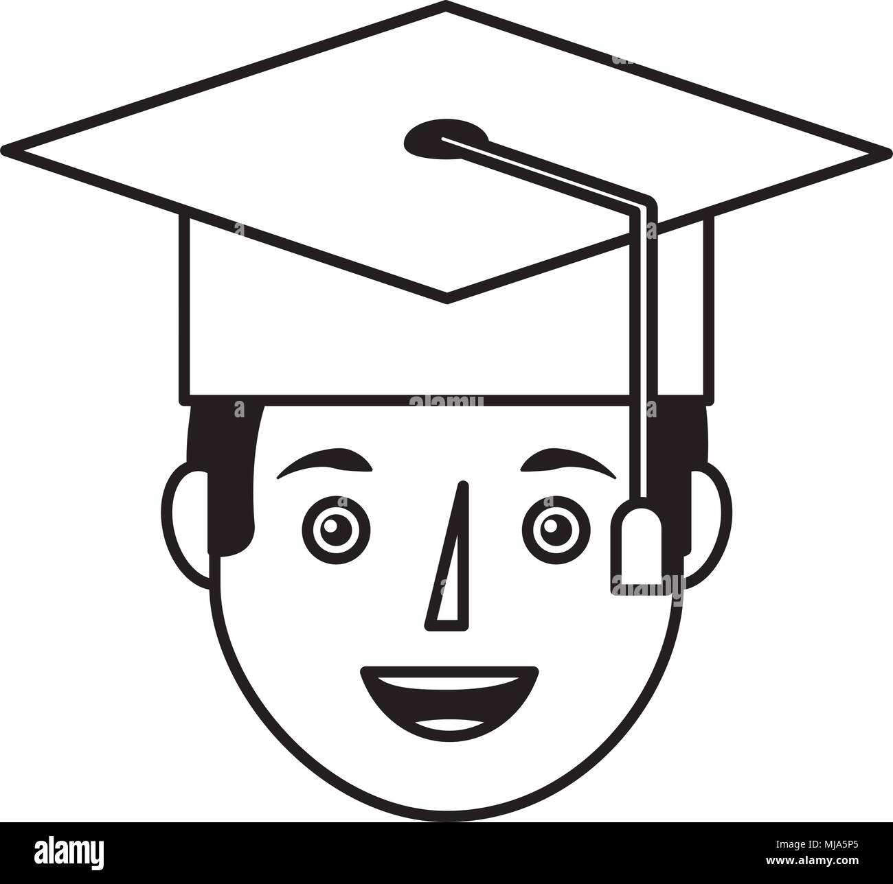 young graduate man portrait character image vector illustration Stock ...