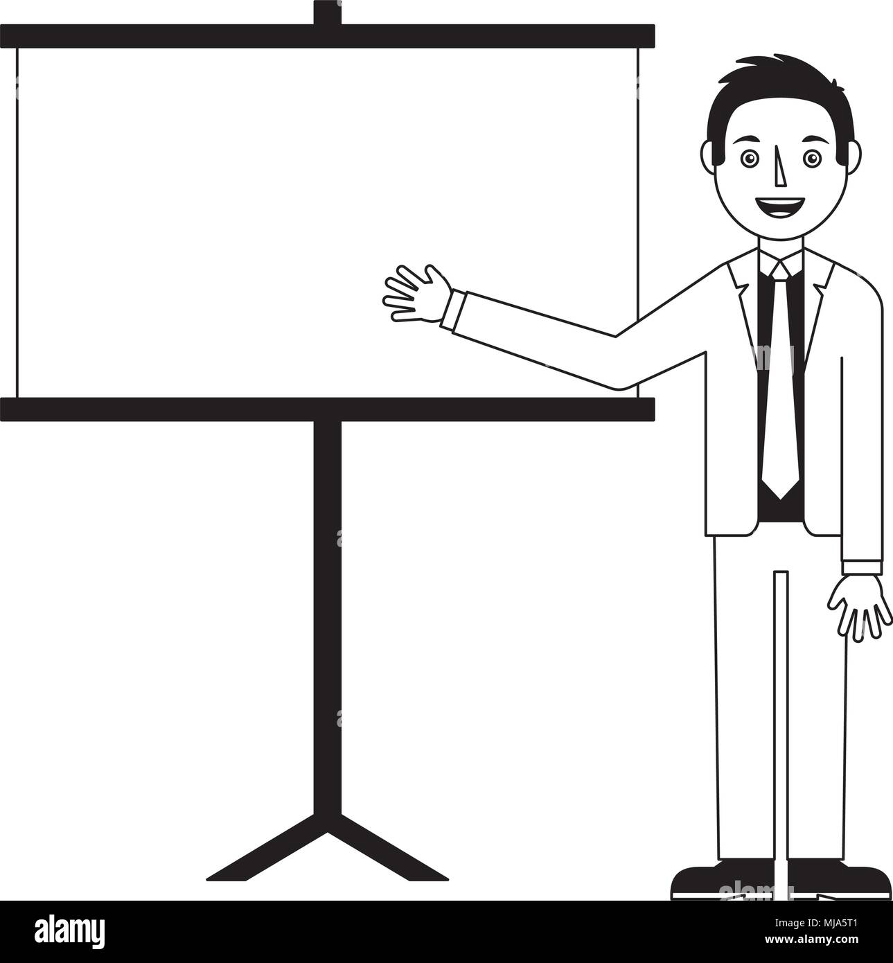 man teaching point show in board presentation vector illustration Stock ...