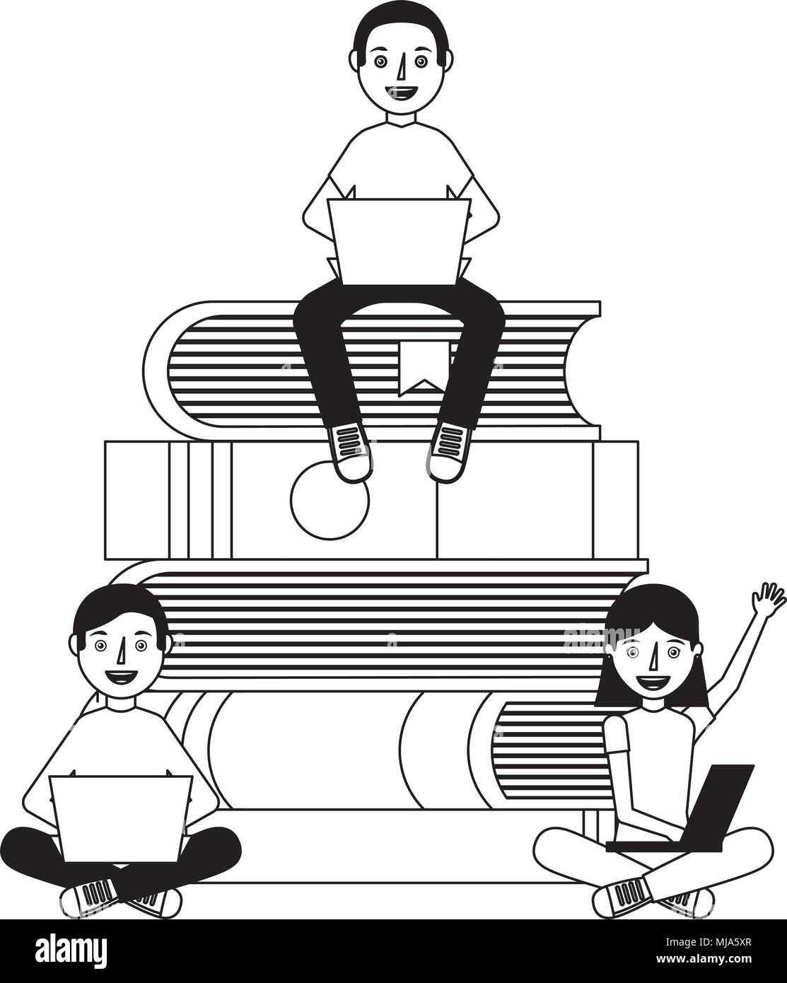 Teens studying group Stock Vector Images - Alamy