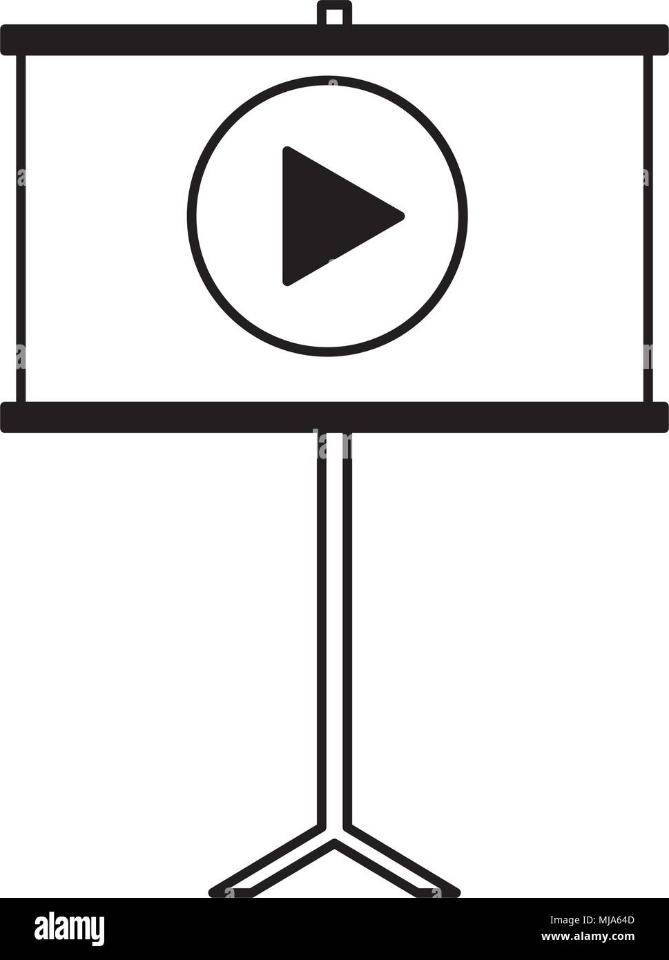 presentation board with video player vector illustration Stock Vector ...