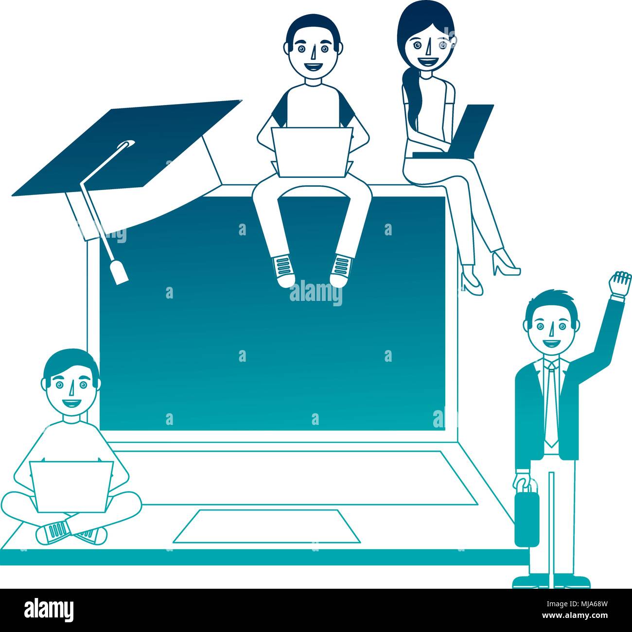 Graduation hat cap team Stock Vector Images - Alamy