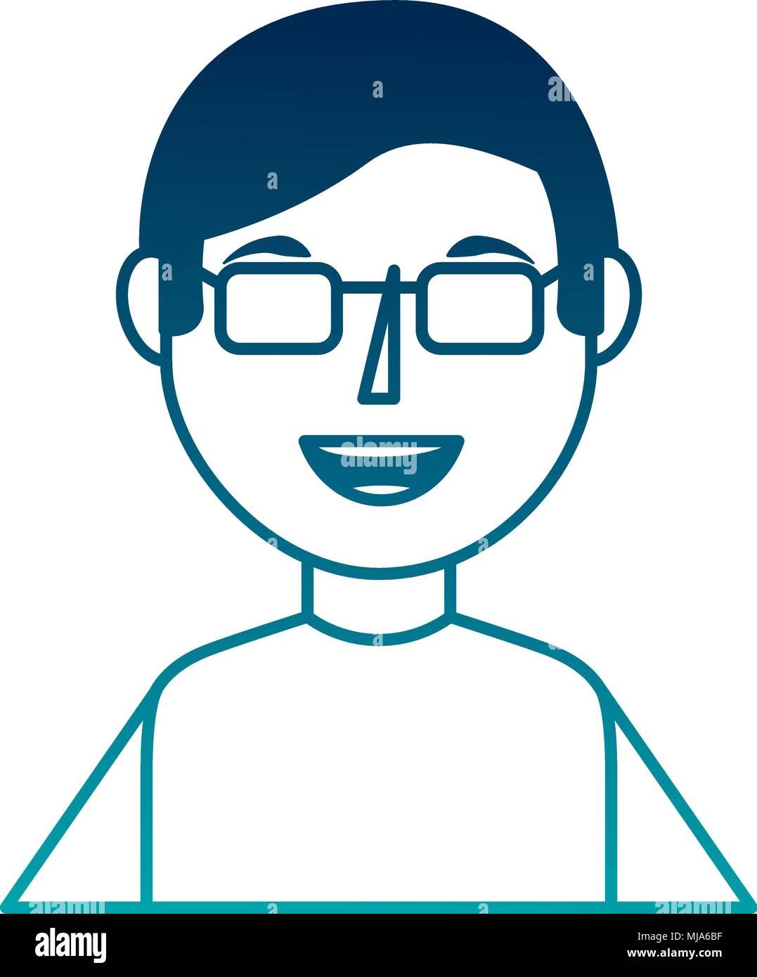 young man with glasses avatar character vector illustration design ...