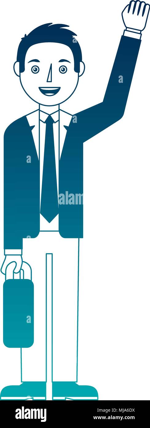 elegant businessman with portfolio avatar character vector illustration ...