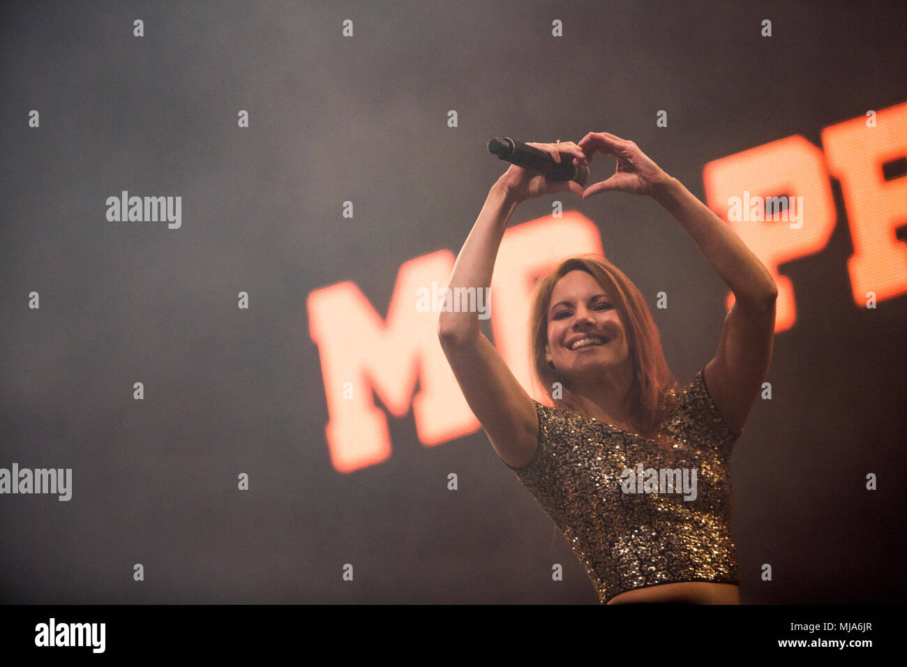 Norway, Bergen - April 30, 2018. The German Eurodance group Mr ...