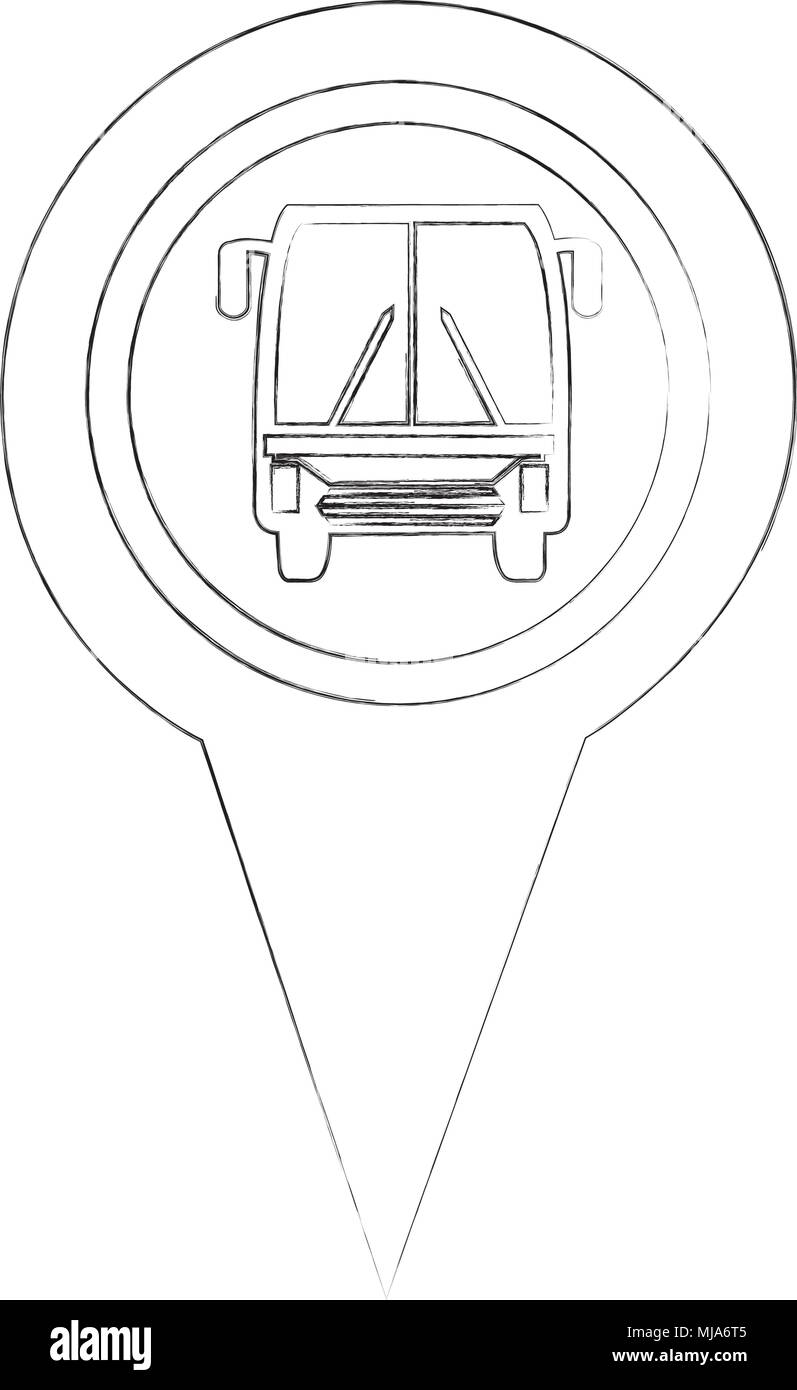 bus station pointer gps navigation location image vector illustration ...