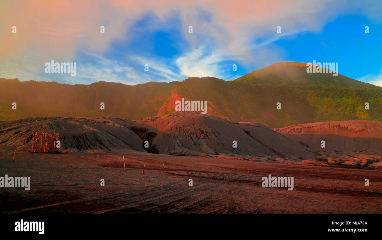 Eruption of Tavurvur volcano at Rabaul, New Britain island, Papua New ...