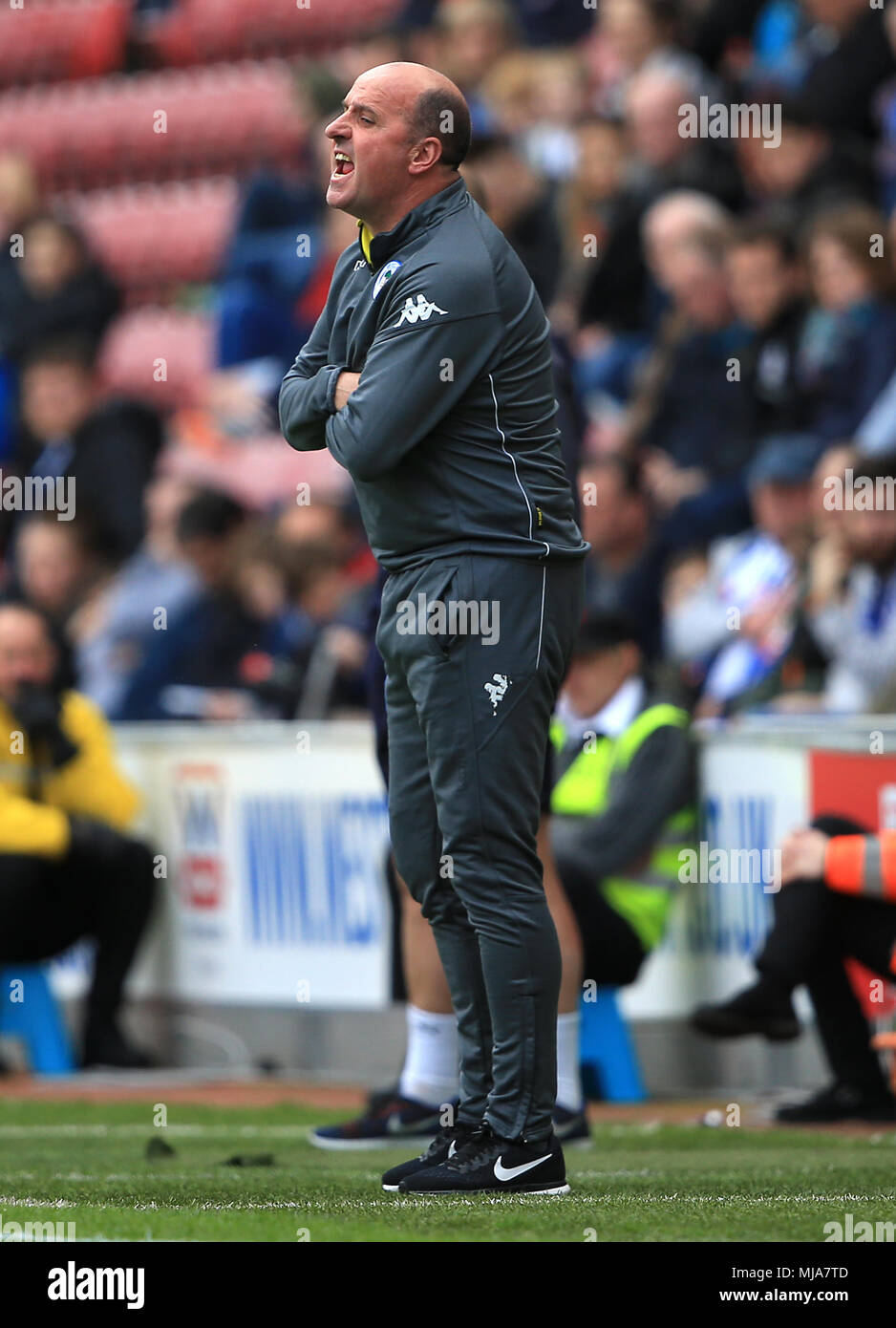 Wigan Athletic manager Paul Cook Stock Photo - Alamy