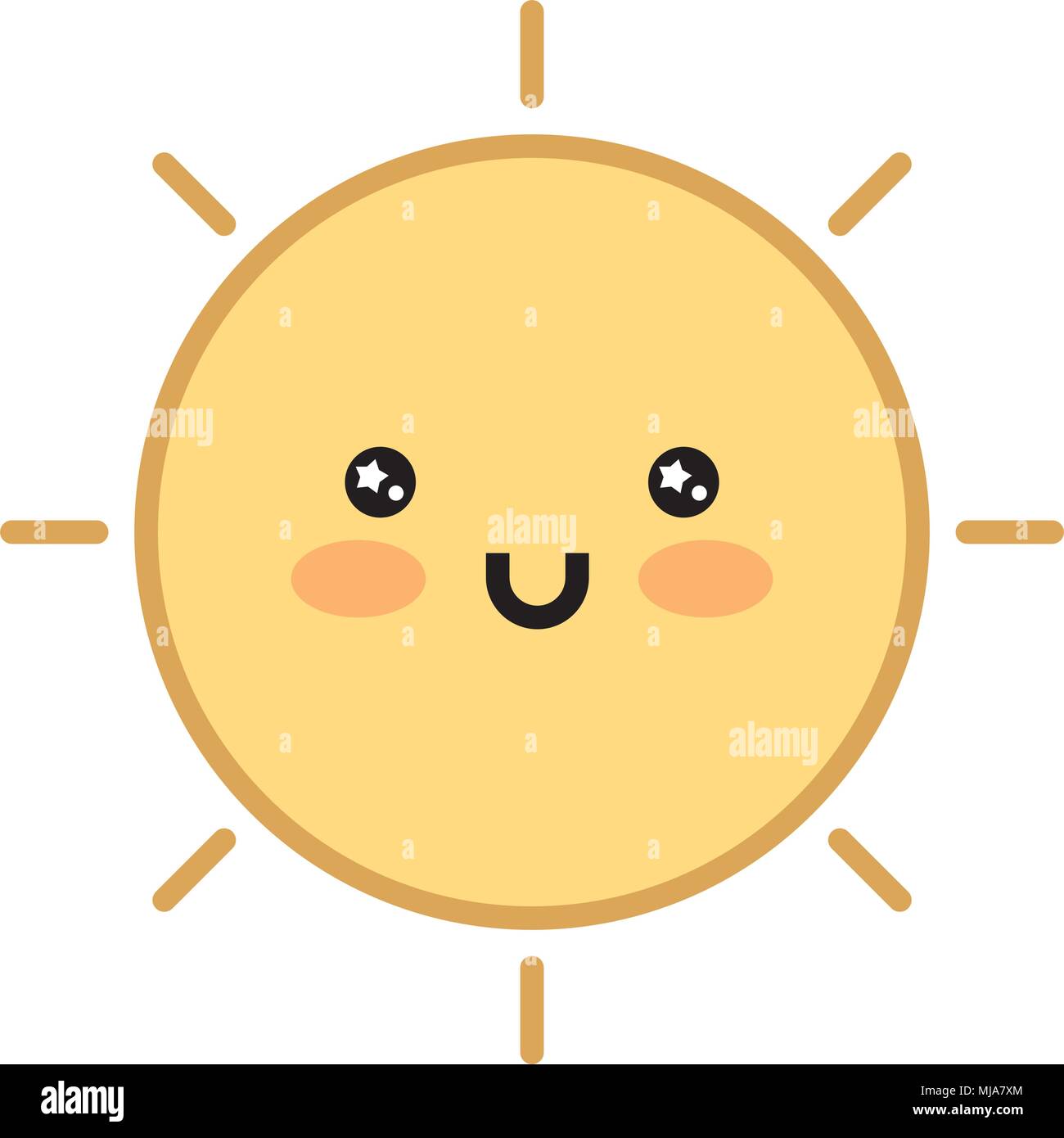 cute sun kawaii character vector illustration design Stock Vector Image ...
