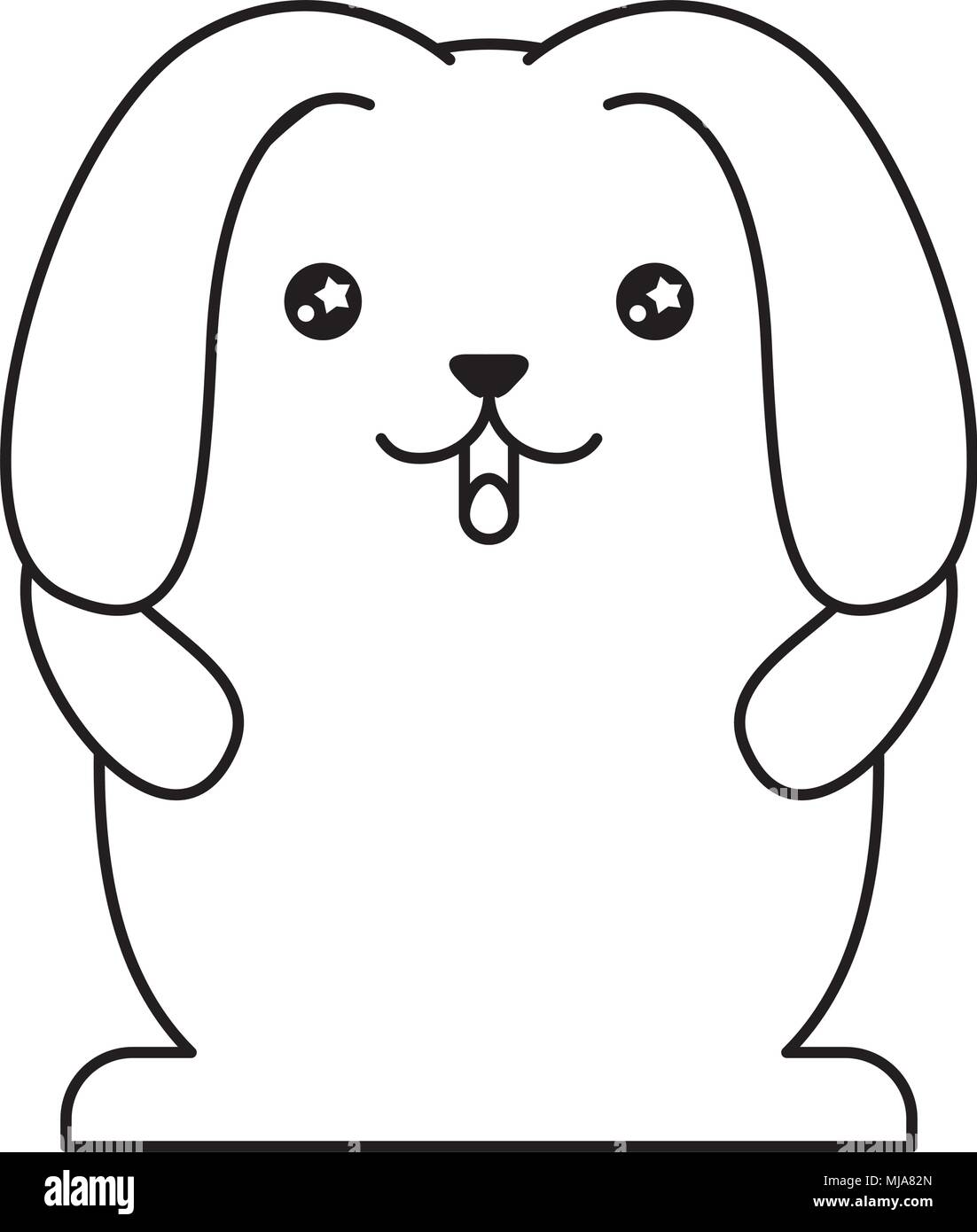 Floppy Ear Bunny Outline