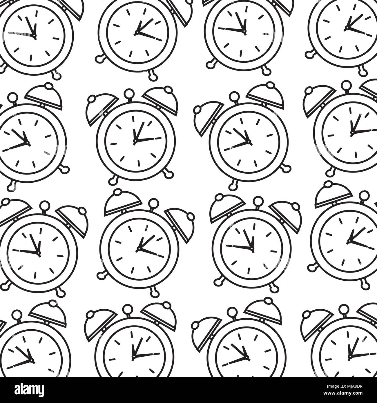 alarm clock pattern pop art style vector illustration design Stock ...