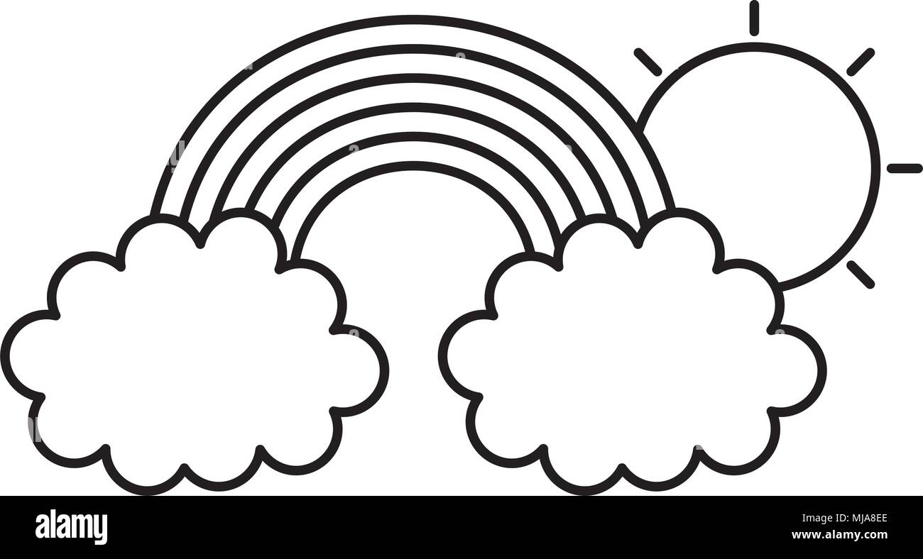 rainbow with clouds and sun isolated icon vector illustration design ...