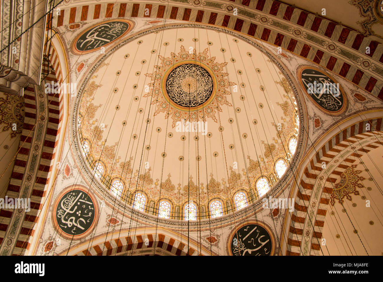 Inner view of dome in Ottoman architecture in, Istanbul, Turkey Stock ...
