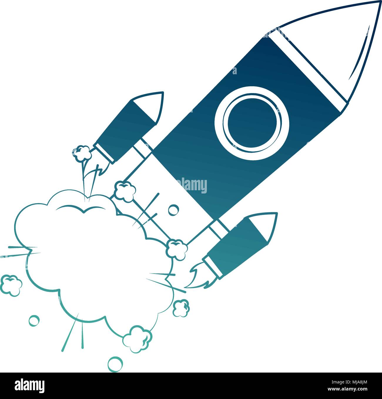start up rocket pop art style vector illustration design Stock Vector ...
