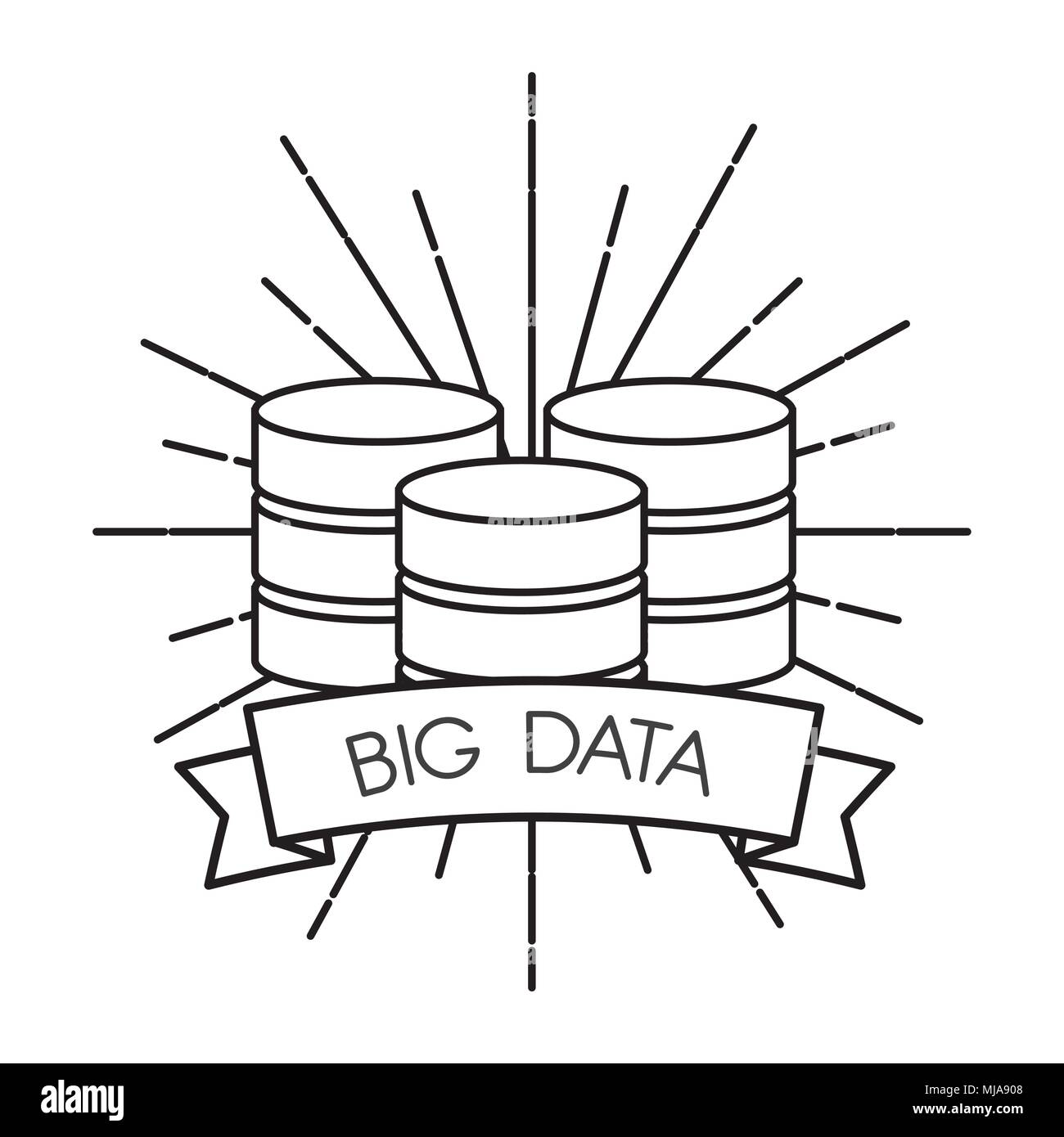big data center hosting network white background vector illustration ...