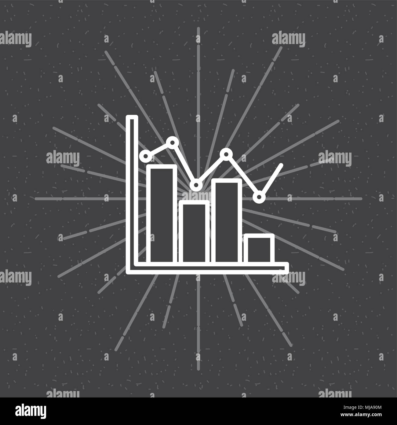 statistic diagram bar graph dark background vector illustration Stock ...
