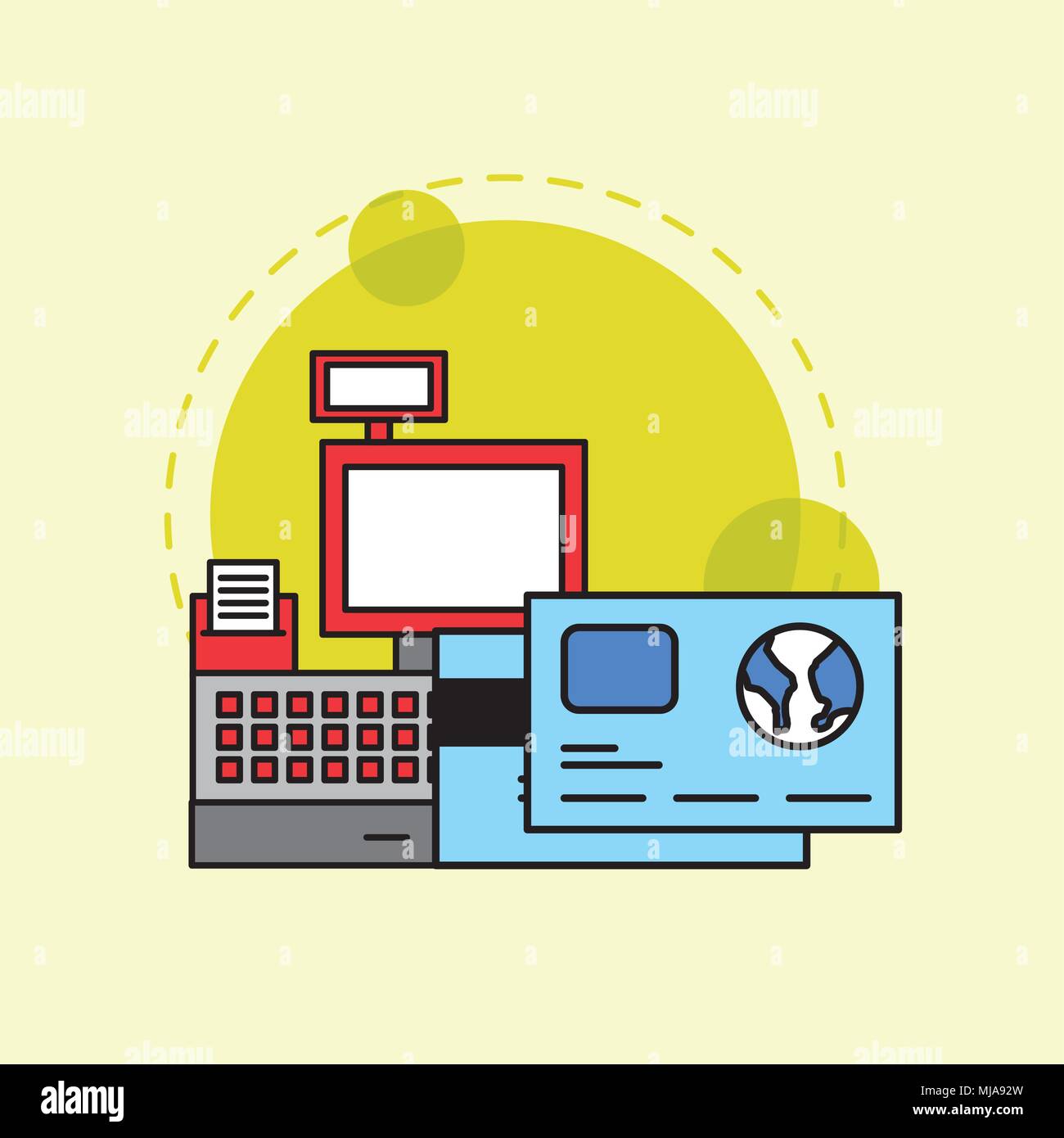 cash register bank credit card payment vector illustration Stock Vector ...