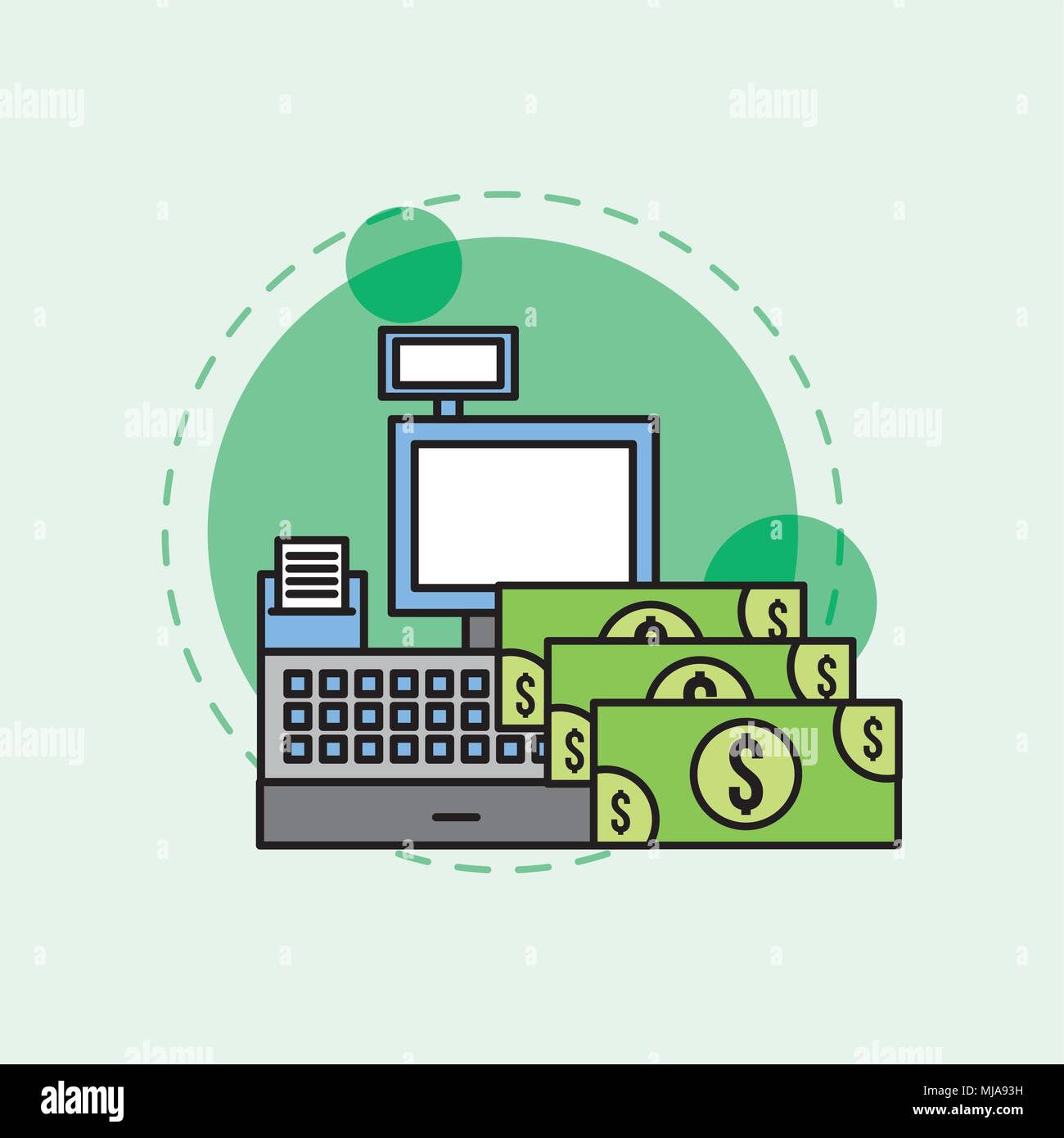 American currency cash register Stock Vector Images - Alamy