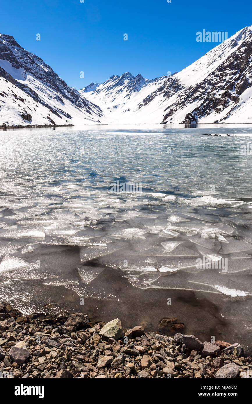 ski in chile on a sunny day with lots of snow. South America Stock ...