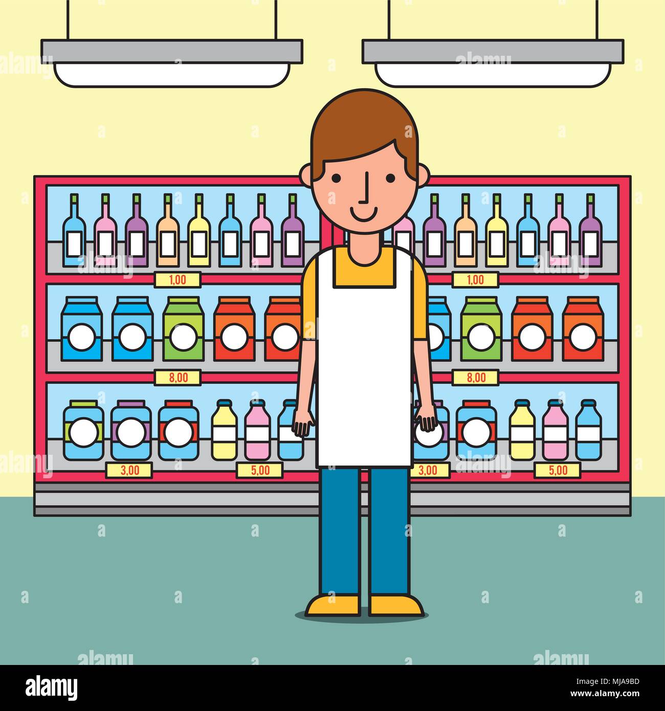 Man shopping male shop assistant Stock Vector Images - Alamy