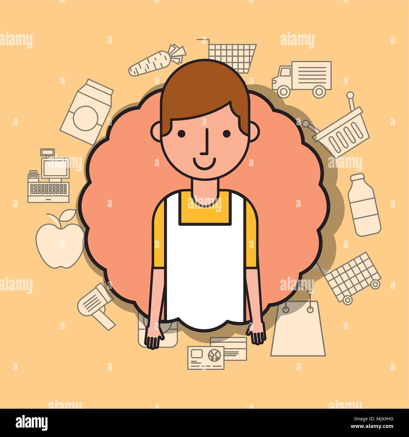 Supermarket employee Stock Vector Images - Alamy