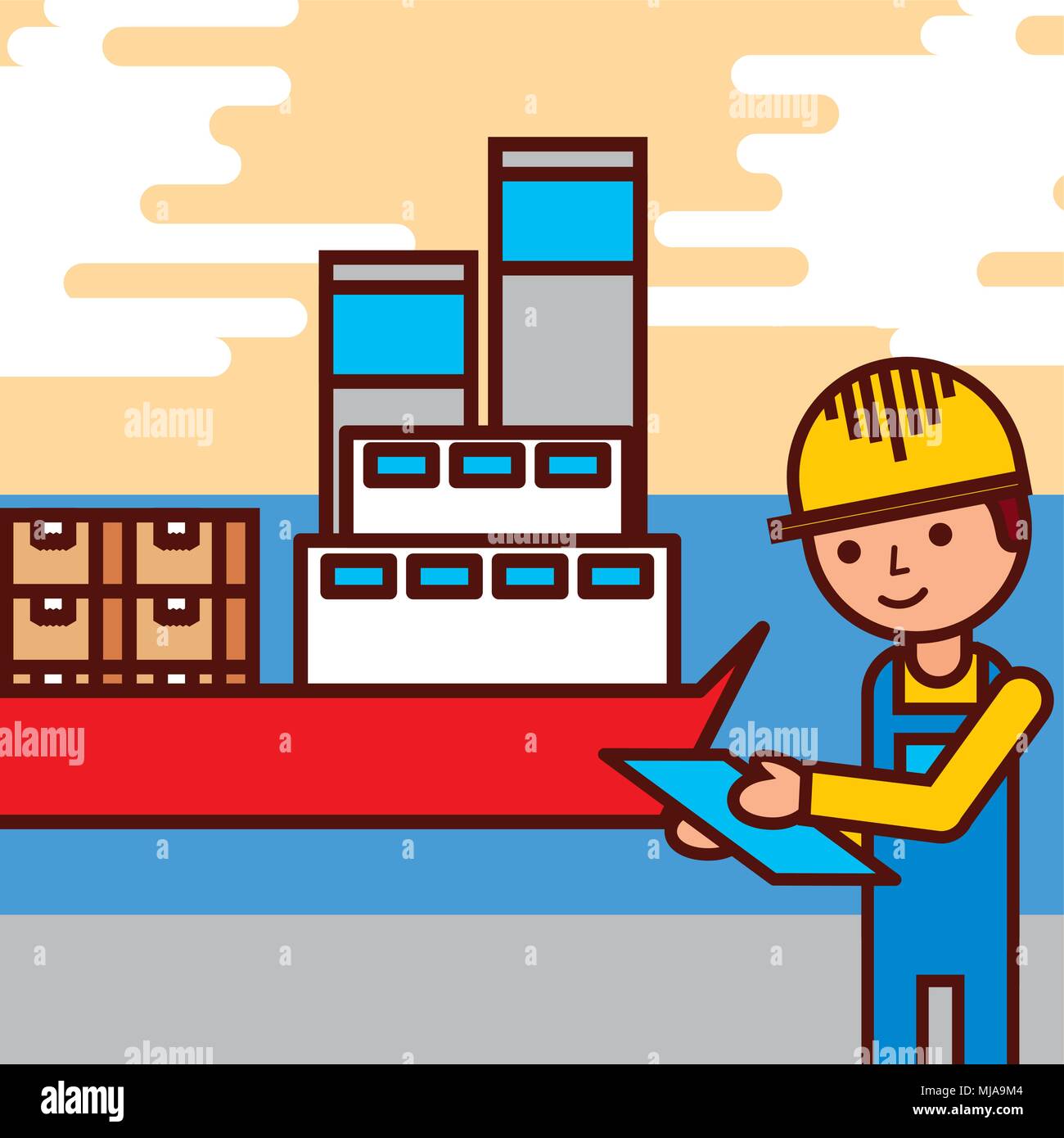 Stack containers box cargo Stock Vector Images - Alamy