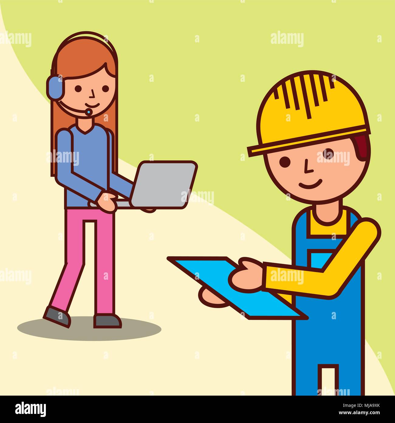 Cartoon Illustration Man Holding Laptop High Resolution Stock ...