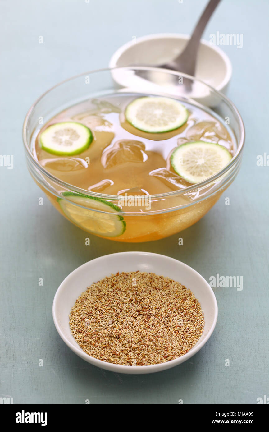homemade aiyu jelly and aiyu seeds, taiwanese cold dessert Stock Photo ...
