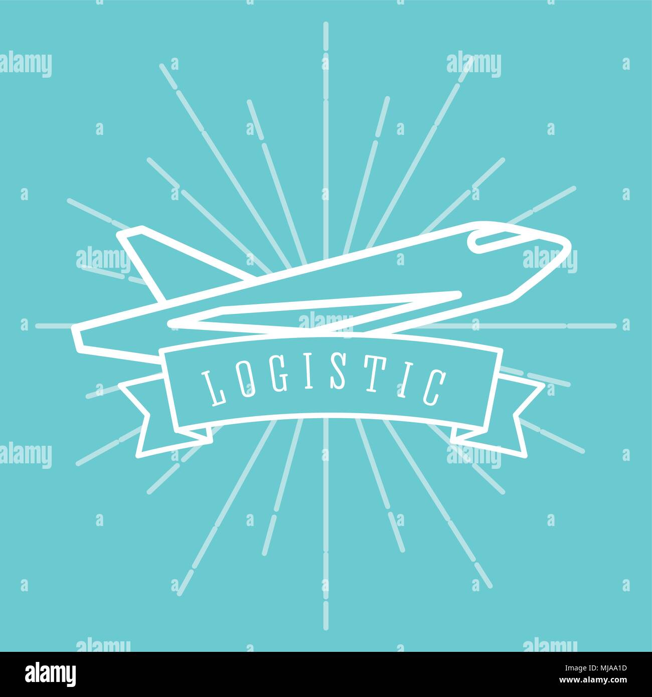 logistic airplane transport delivery cargo emblem style Stock Vector ...